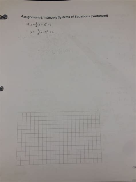 Solved Assignment 61 Solving Systems Of Equations