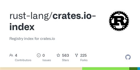 GitHub Rust Lang Crates Io Index Registry Index For Crates Io