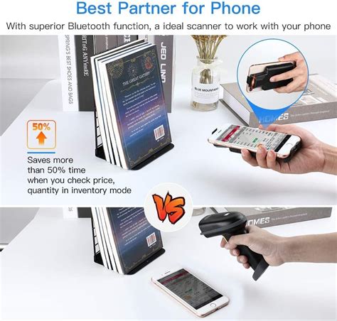 Upgraded Eyoyo 2d Bluetooth Android Barcode Scanner Portable Back Clip Wireless 1d 2d Qr