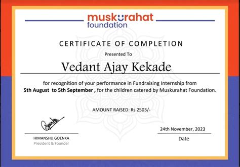 Vedant Kekade On Linkedin Successfully Completed Internship At