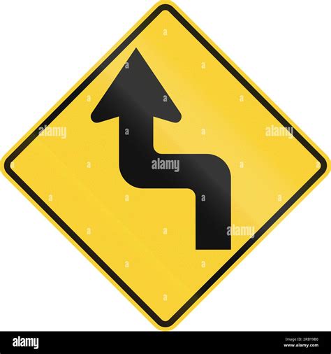 US Road Warning Sign Reverse Turn Stock Photo Alamy