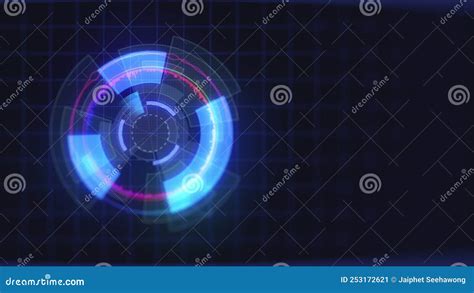 Seamless Loop Abstract Futuristic Digital Technology Hud Equalizers Background Stock Video