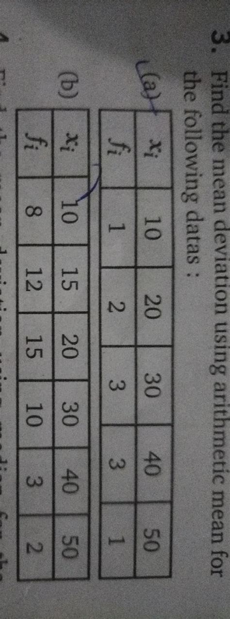Find The Mean Deviation Using Arithmetic Mean For The Following Data A