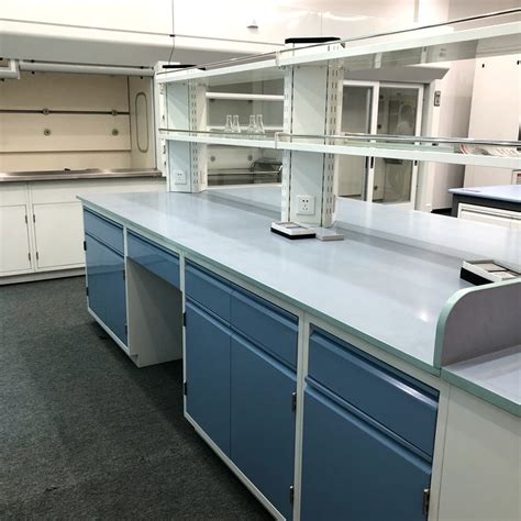Modular Lab Bench Wooden Central Island Work Table Laboratory Pharmaceutical Factory Steel