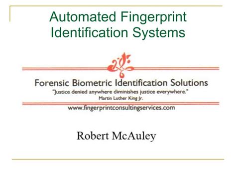 Automated Fingerprint Identification Systems Ppt Technology And Computing