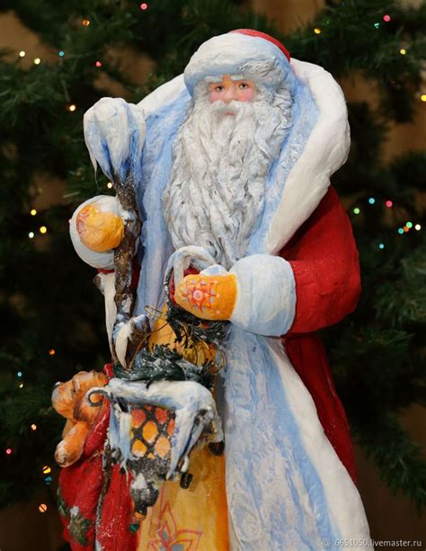 Новогодняя игрушка из ваты Дед Мороз под ёлку в интернет магазине Ярмарка Мастеров по цене 15000
