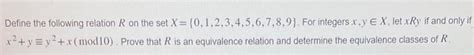 solved define the following relation r on the set