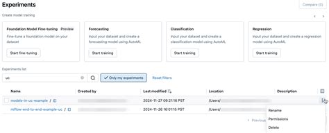 使用 Mlflow 试验组织训练运行 Azure Databricks Microsoft Learn