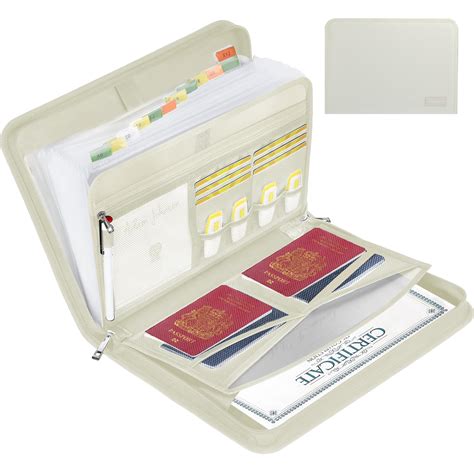 Jundun Accordion File Organizer Fireproof Accordion Folder With Zipper And Labels 12 Pocket