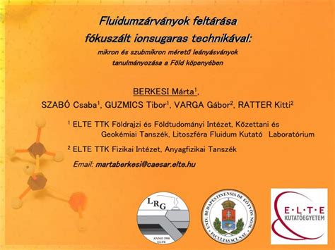 PPT BERKESI M árta 1 SZABÓ Csaba 1 GUZMICS Tibor 1 VARGA Gábor