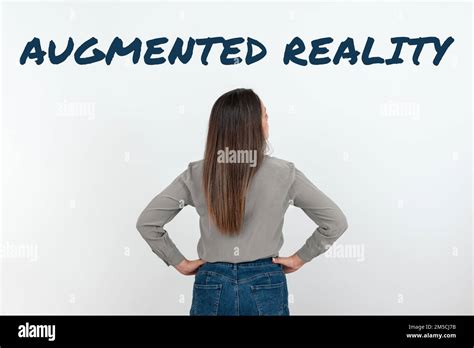 Writing Displaying Text Augmented Reality Concept Meaning Technology That Imposes Computer