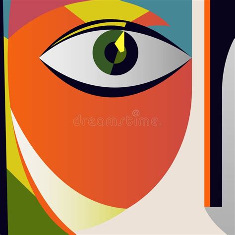 Eye In Abstract Art Style Cube Style For Poster Banner Or Background Vector Illustration