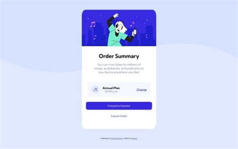 Frontend Mentor Order Summary Componenthtml And Css Coding