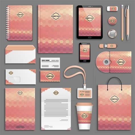 مجموعه قالب هویت شرکتی ماکت لوازم التحریر تجاری با لوگو طراحی برندینگ پاکت نامه کارت کاتالوگ