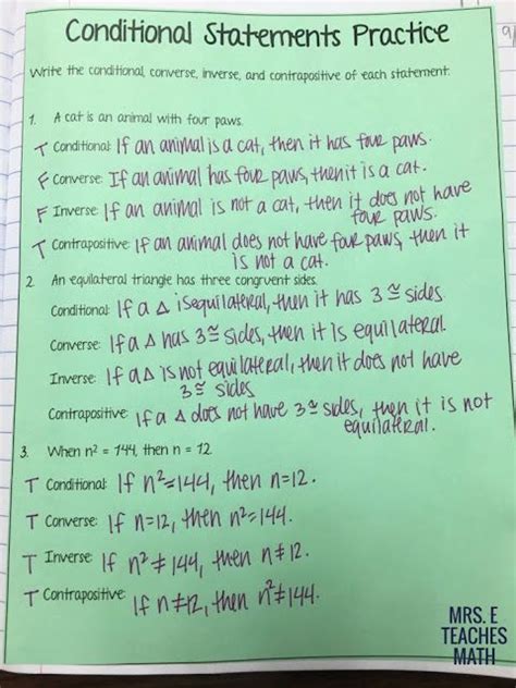Geometry Conditional Statements Worksheet