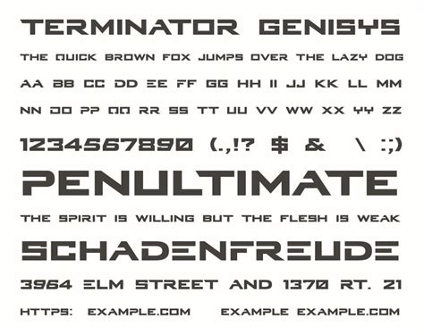 Terminator Genisys Font License And Usage
