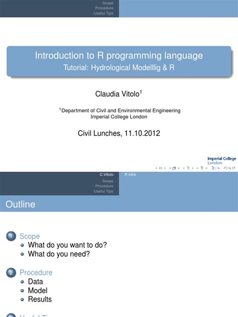 introduction to r programming language tutorial hydrological modelllig and r pdf r