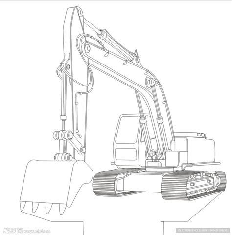 挖机 线条矢量设计图图片素材其他设计图库昵图网