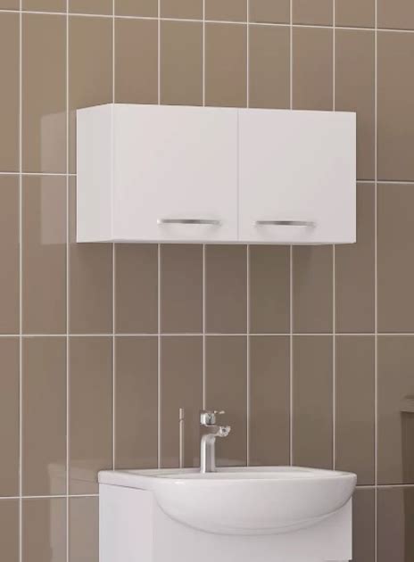 Шафа для ванної кімнати навісна ШВК 19 колір Білий фото відгуки характеристики в інтернет