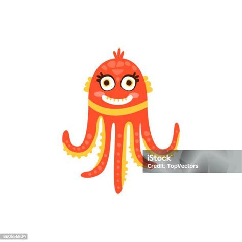 귀여운 문 어 재미 있는 바다 생물 손으로 그려진된 벡터 일러스트 레이 션 귀여운에 대한 스톡 벡터 아트 및 기타 이미지 귀여운 깊은 날씨 Istock