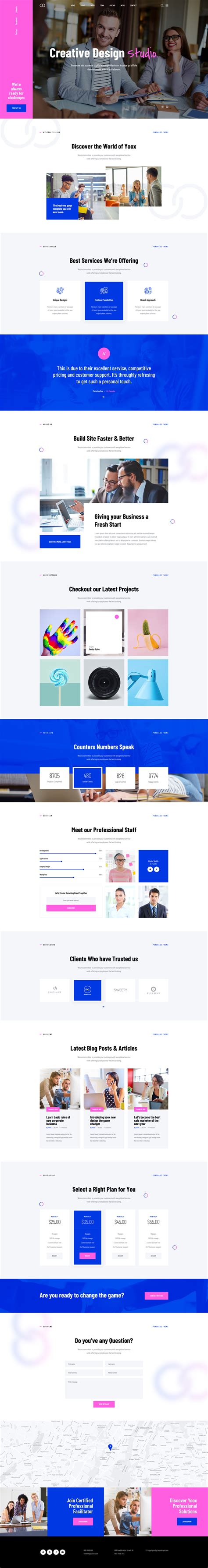 yoox fine one page parallax psd template by layerdrops themeforest