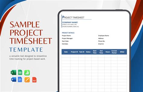 Sample Project Timesheet Template In Google Docs Apple Pages Word Excel Google Sheets PDF