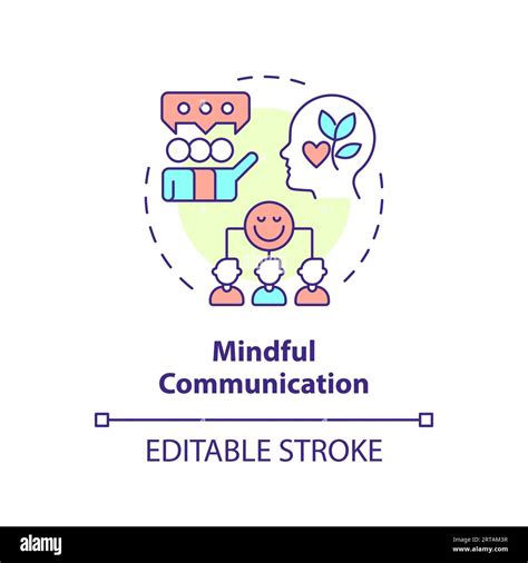 2d Customizable Thin Line Icon Mindful Communication Concept Stock