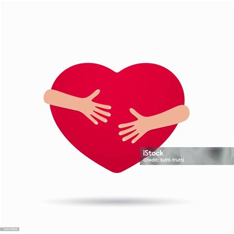 손 포옹 빨간 마음사랑 벡터 일러스트 레이터 사랑 기호를 포용 개념에 대한 스톡 벡터 아트 및 기타 이미지 개념 건강관리와 의술 건강한 생활방식 Istock