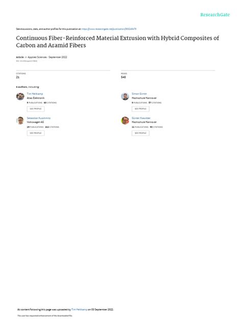 Continuous Fiber Reinforced Material Extrusion With Hybrid Composites Of Carbon And Aramid
