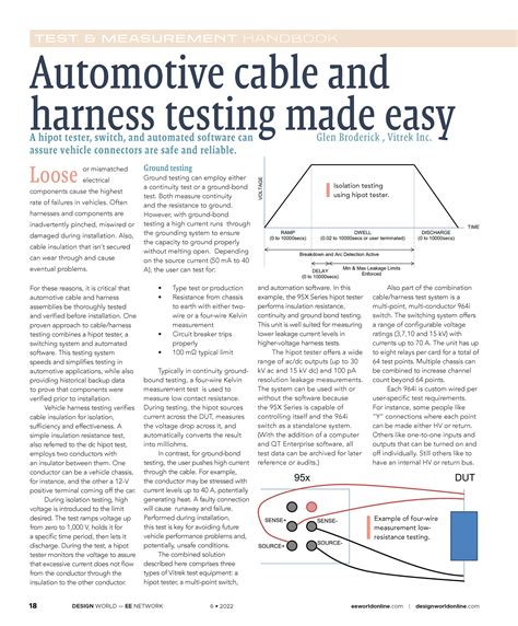 Automotive Cable And Harness Testing Made Easy Ee World June 2022 Vitrek