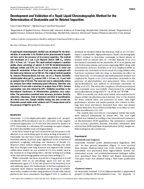 Pdf Development And Validation Of A Rapid Liquid Chromatographic