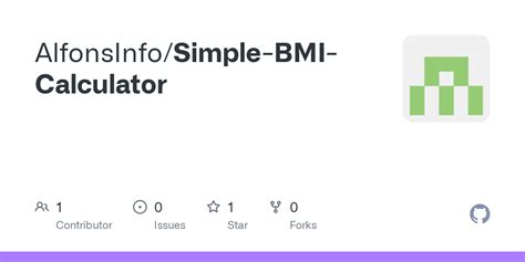 Github Alfonsinfosimple Bmi Calculator