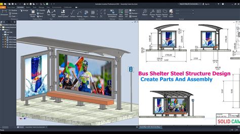 Autodesk Inventor Bus Shelter Part Design And Assembly Exercise 50