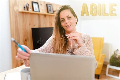 Hand Writing Sign Agile Business Approach Particular Approach To Project Management That Is