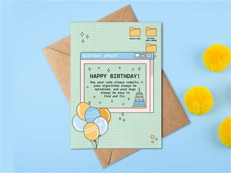 Coder Happy Birthday Card Programmer Developer Funny Coding Birthday Card Computer Birthday Card