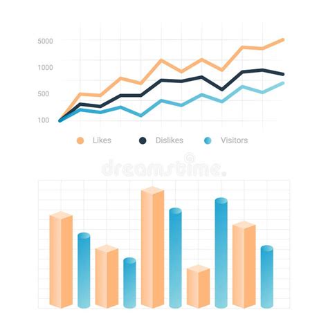 Graphic Charts Infographic Statistic Bars And Diagrams For Data Presentation Comparison