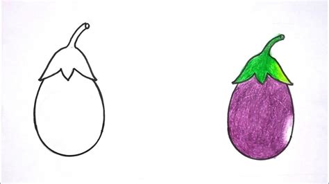 Brinjal Drawing Easy L Brinjal Drawing L Begun Drawing L How To Draw A Brinjal L বেগুন আঁকা