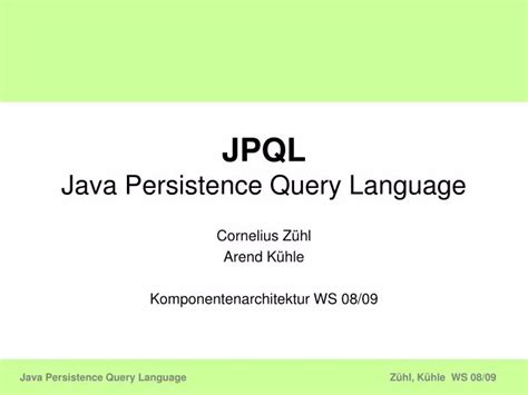 Ppt Jpql Java Persistence Query Language Powerpoint Presentation