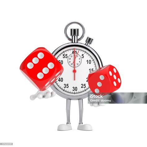 현대 스톱워치 만화 사람 캐릭터 마스코트와 비행 중인 빨간색 게임 주사위 큐브 3d 렌더링 3차원 형태에 대한 스톡 사진 및 기타 이미지 Istock