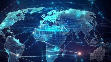 Digital Global Connectivity A Futuristic Representation Of Earth Enhanced With Network Lines For