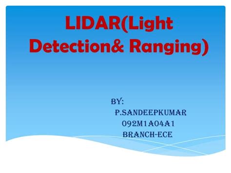 Light Detection And Ranging Lidar Ppt