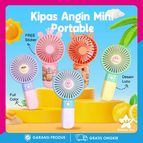 Jual Rst Kipas Angin Mini Karakter Genggam Tahan Lama Dan Berkualitas Handy Mini Fan Kipas