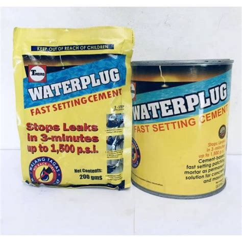 Waterplug Fast Setting Cement Pangtapal Sa Butas Ng Pader 200g 1liter Thoro Pantapal Sa May