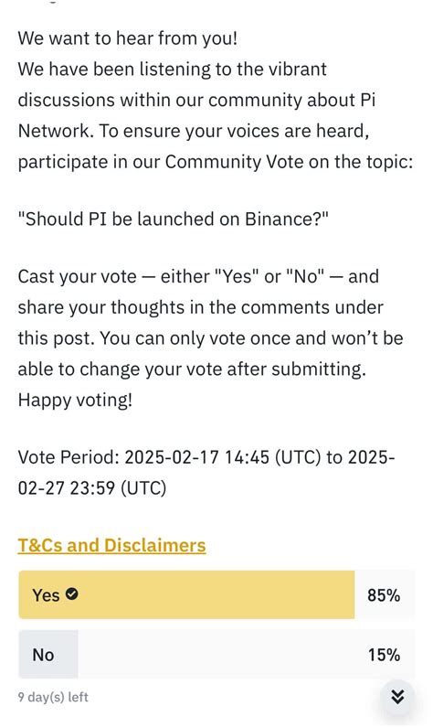 Binance Listing Pi Token Soon Community Has The Final Say