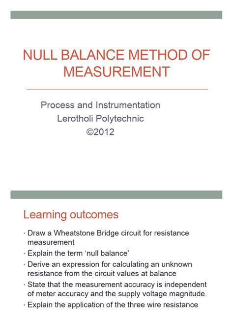Lesson 2 Null Balance Pdf Electronic Engineering Manufactured