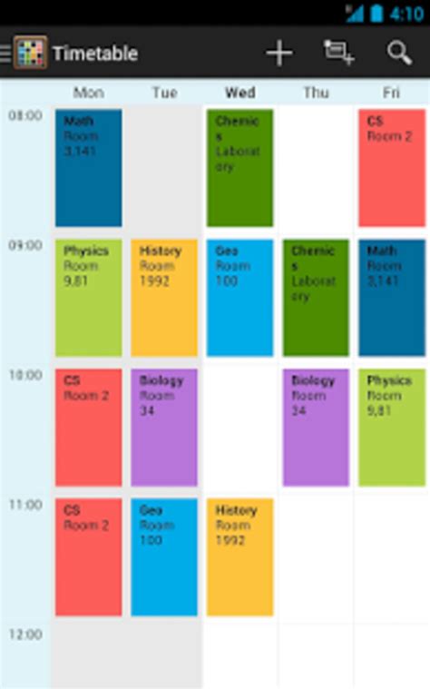 timetable for android download
