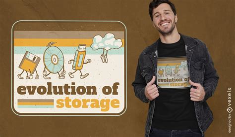 Computer Storage Evolution T Shirt Design Vector Download
