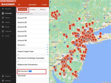 how to create accounts in badger maps ipad badger maps