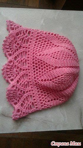 Шапочка крючком на лето Схемы вязания крючком Выкройка шляпы Вязаные крючком детские