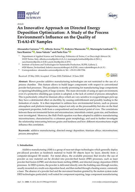 Pdf An Innovative Approach On Directed Energy Deposition Optimization